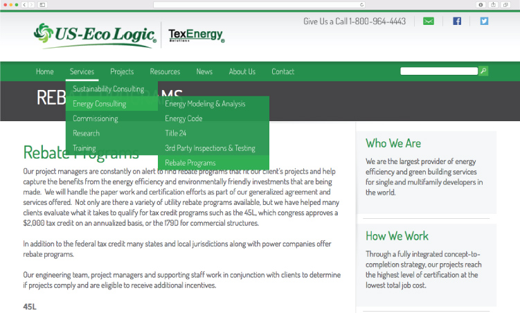Website Design and Development for US-EcoLogic